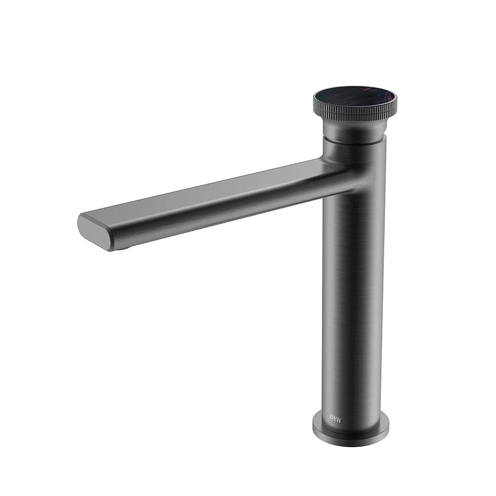 Смеситель для раковины Black&White Gravity 7307GM вороненая сталь, кран для ванной в раковину, из латуни, рычажный