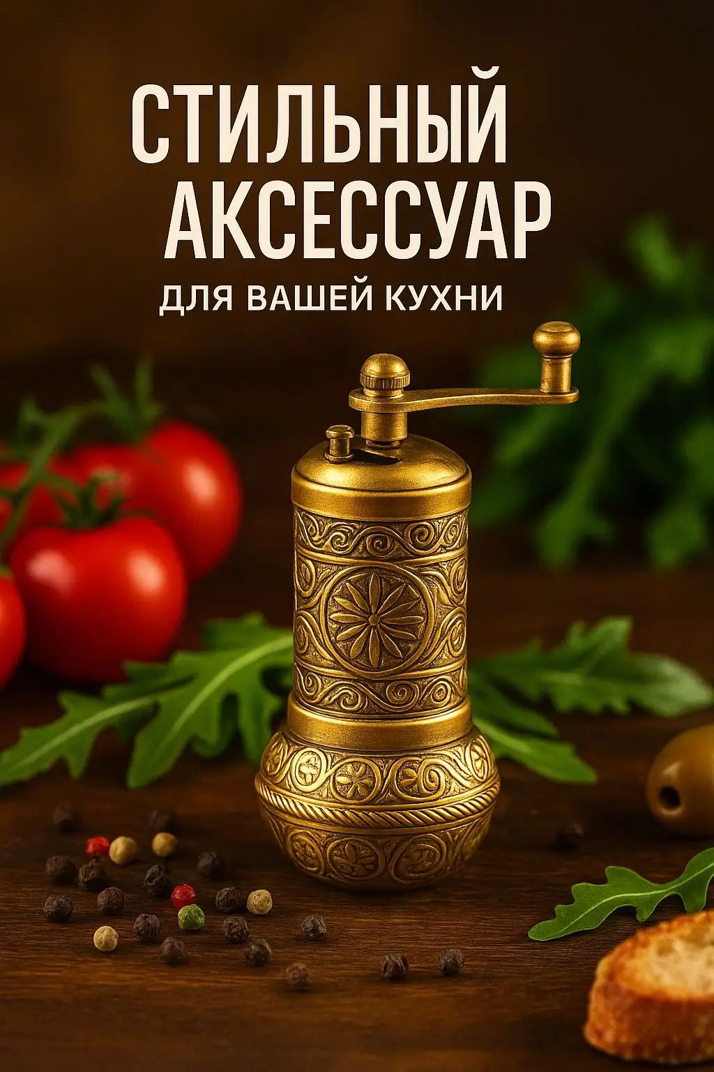 Мельница для специй 1 шт медь золотой