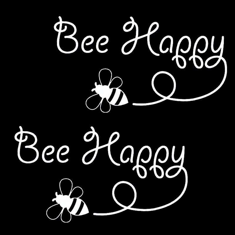 Наклейка На Автомобиль Bee Happy, 15x8,5 См, Водонепроницаемая, С Мультяшным Дизайном, AZ288-White