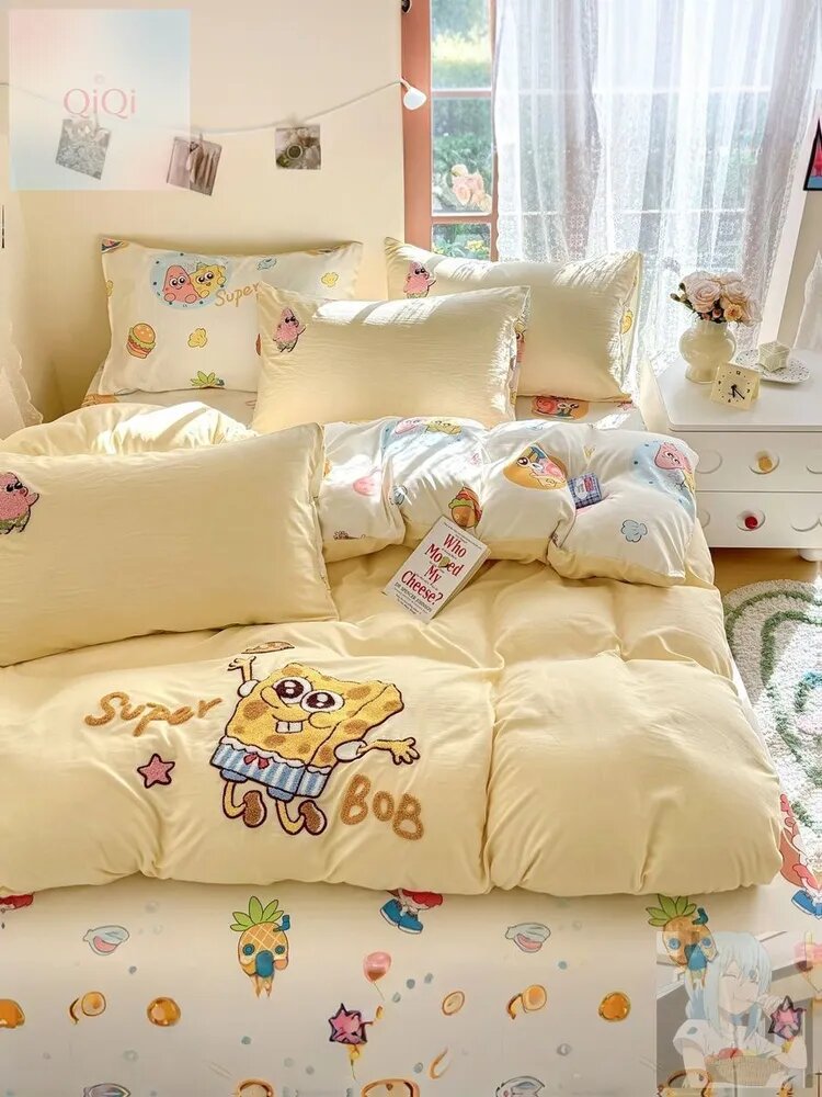 Комплект постельного белья односпальный хлопок 150x200 см, наволочки 48x74, простыня 160x220 см, цветразноцветный