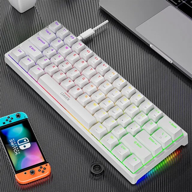 Механическая клавиатура K620 60% RGB White Blue Switch