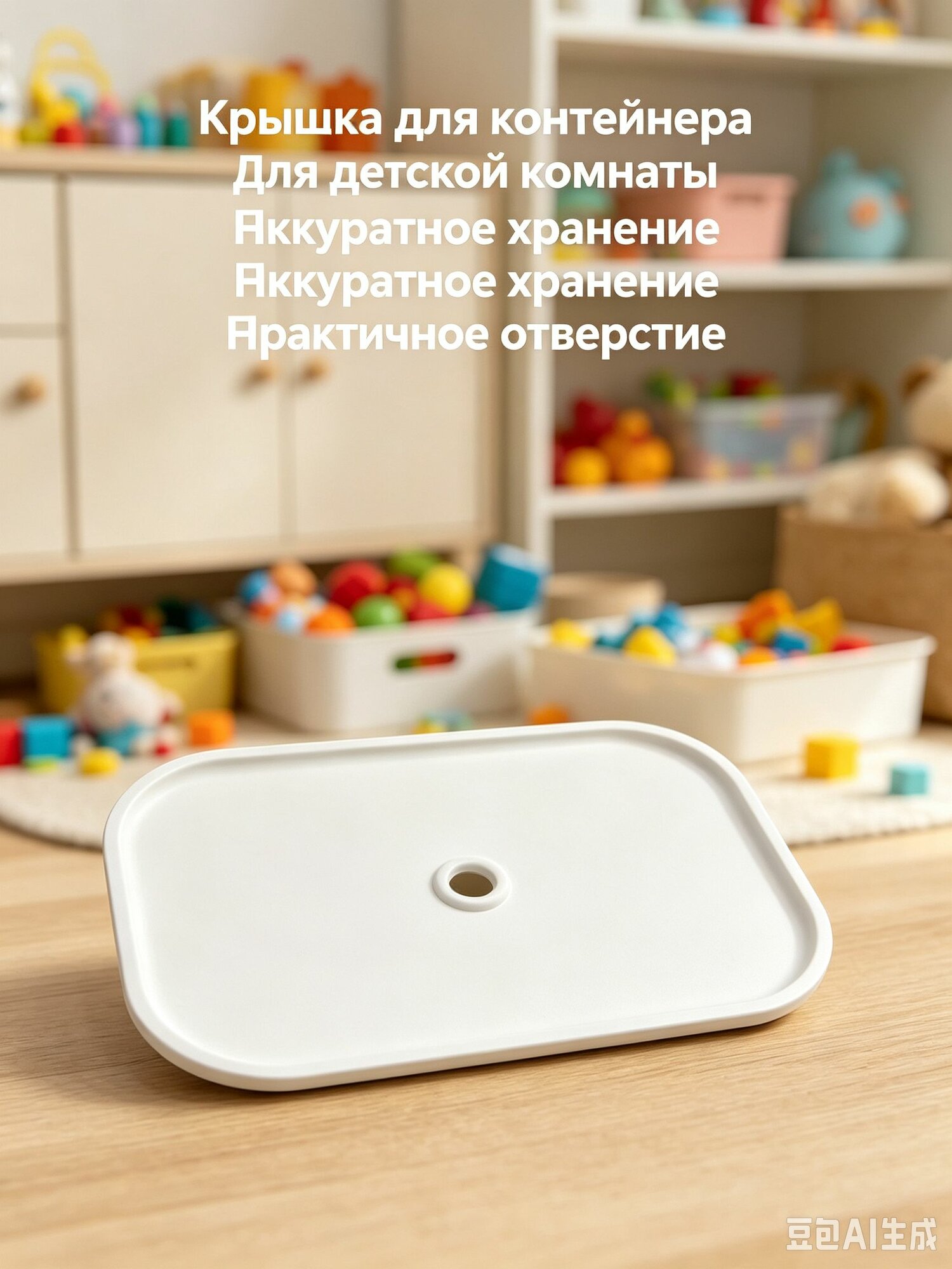 Контейнер для хранения вещей длина 42 см, ширина 30 см, высота 10 см, 1 шт, abs пластик, слоновая кость