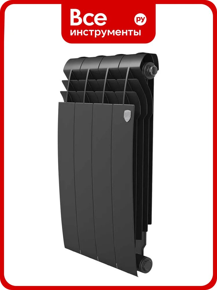 Радиатор биметаллический ROYAL THERMO BILINER B 500 черный, 4 секц. НС-1682287