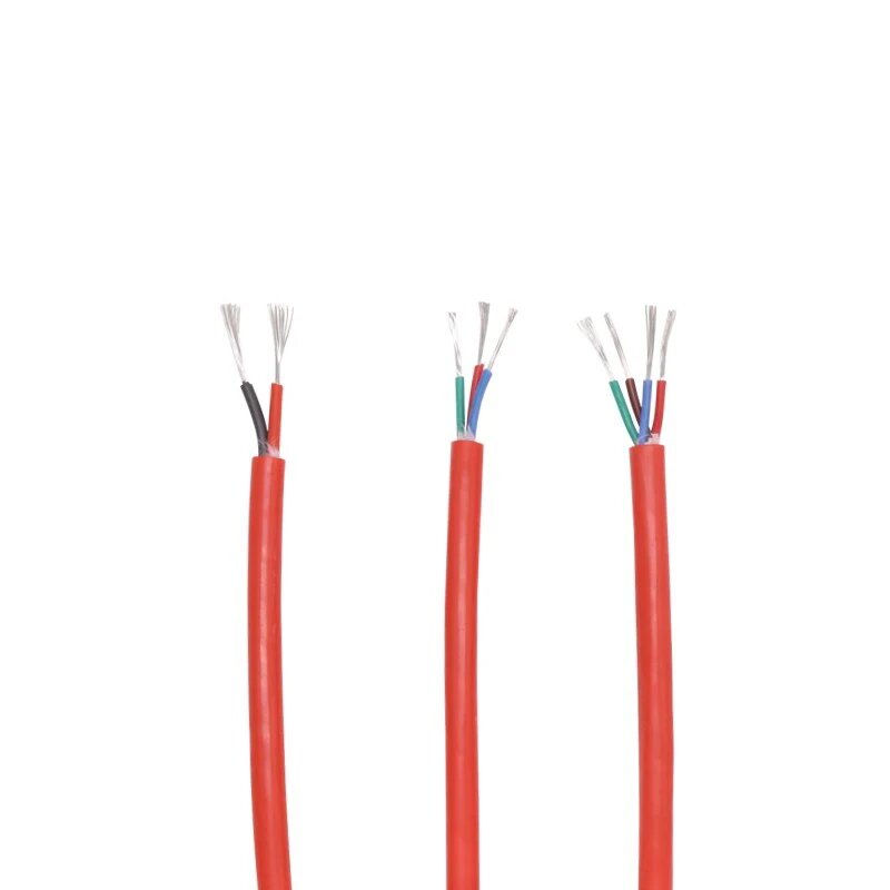 Силиконовый многожильный кабель 2/3/4 жилы 0.3~6 кв. мм 0.75 square mm, Красный, Red, 2C(1 Meter)