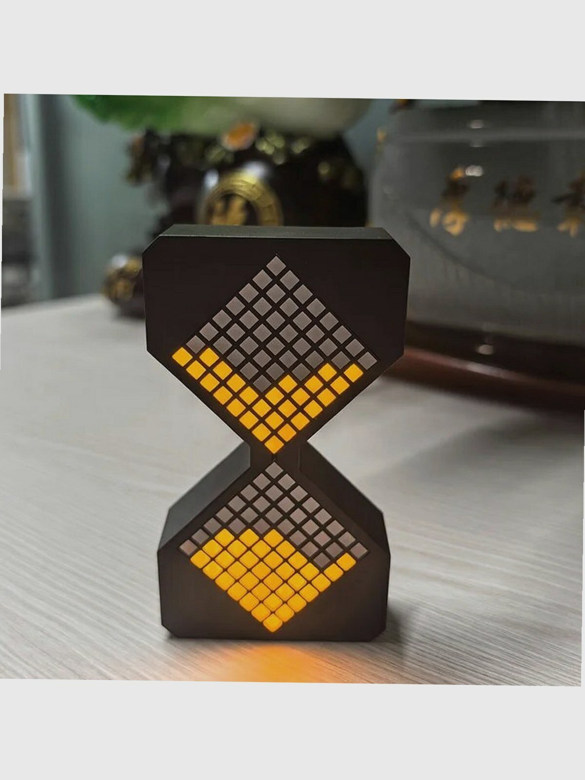 Электронные песочные часы с LED-подсветкой, черные, таймер для дома, настольный декор в кибер-стиле для кухни