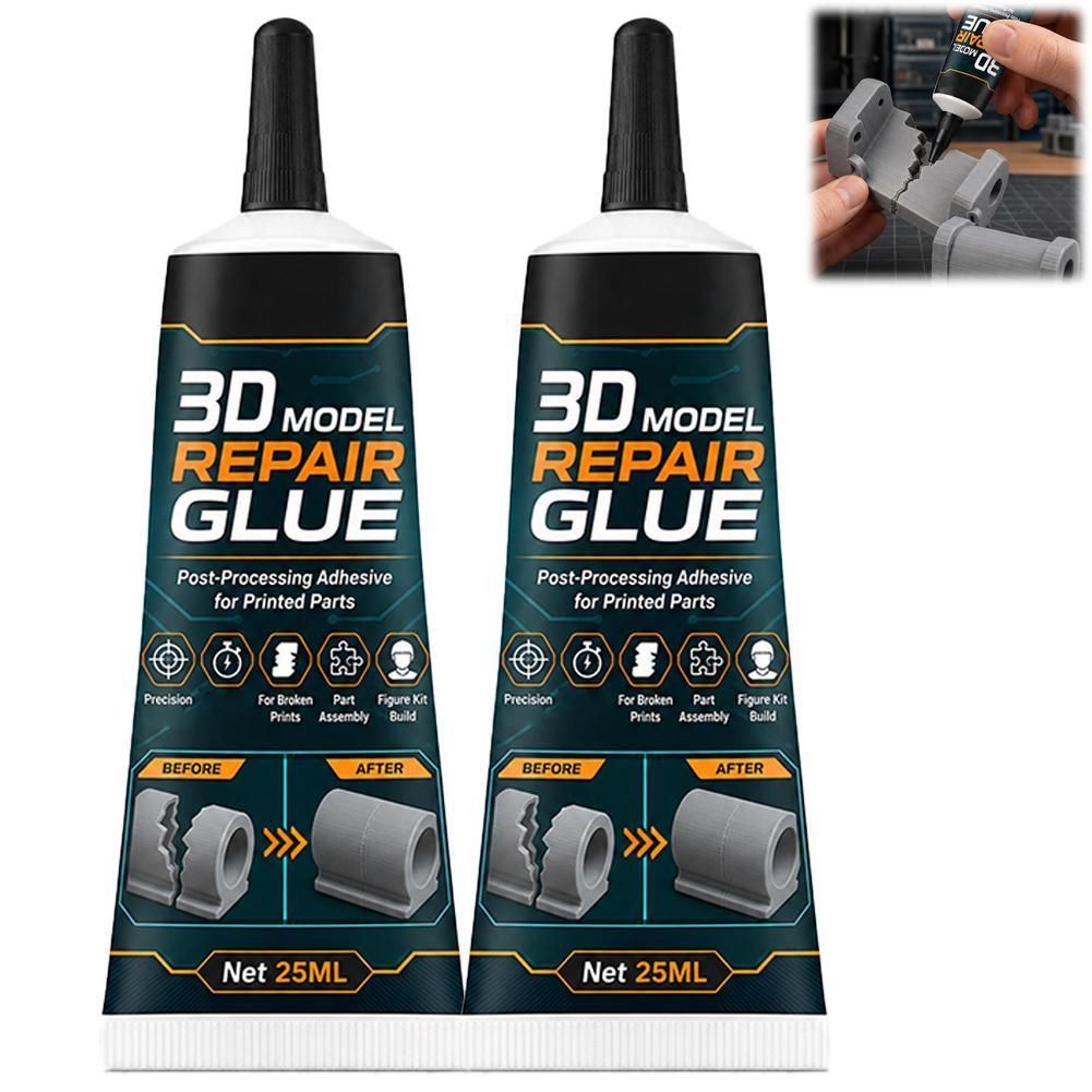 Клей для 3D моделей 25 мл для ремонта и сборки деталей 3D печати
