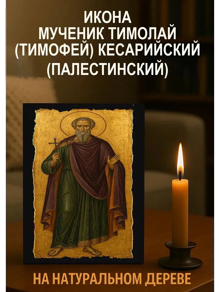 Икона Мученик Тимолай (Тимофей) Кесарийский (Палестинский), на дереве
