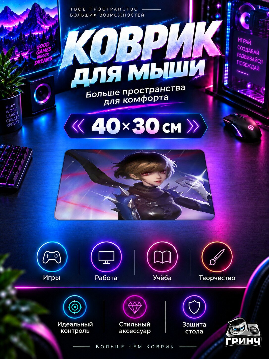 Игровой коврик для мыши 40×30 см — Persona / Персона — Persona 5