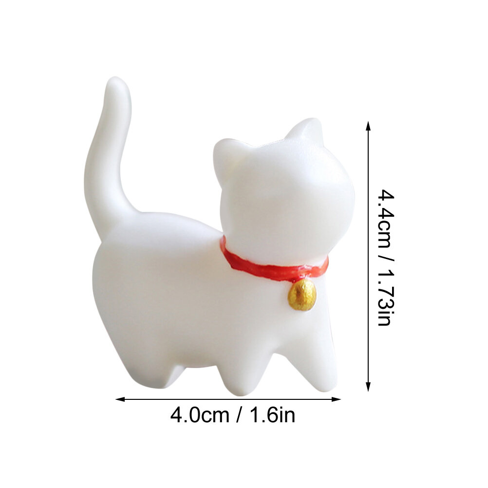 Мини Фигурка Кота Из Белой Керамики Для Декора Интерьера Размер 4 40X4 00X2 10Cm