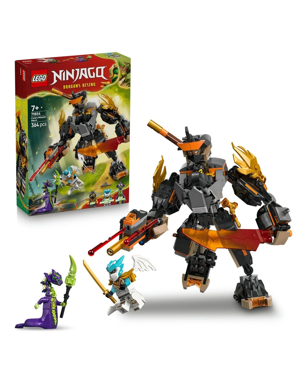 Конструктор LEGO NINJAGO Робот Коула и дракон Зейна 213 дет. 71854