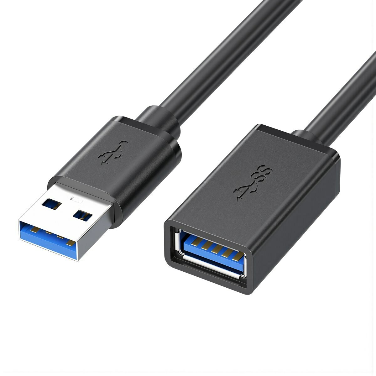 USB 3.0 удлинительный кабель 0.5 метра для ноутбука настольного компьютера флешки мыши передача данных на скорости 5 Гбит/с стабильная работа, 0.5 м