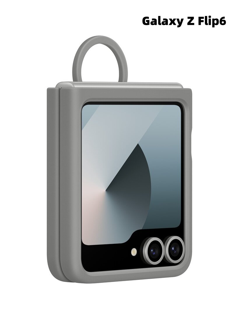 Samsung Galaxy Z Flip6, силиконовый защитный чехол в виде кольца, серый, модель EF-PF741TJEGCN.