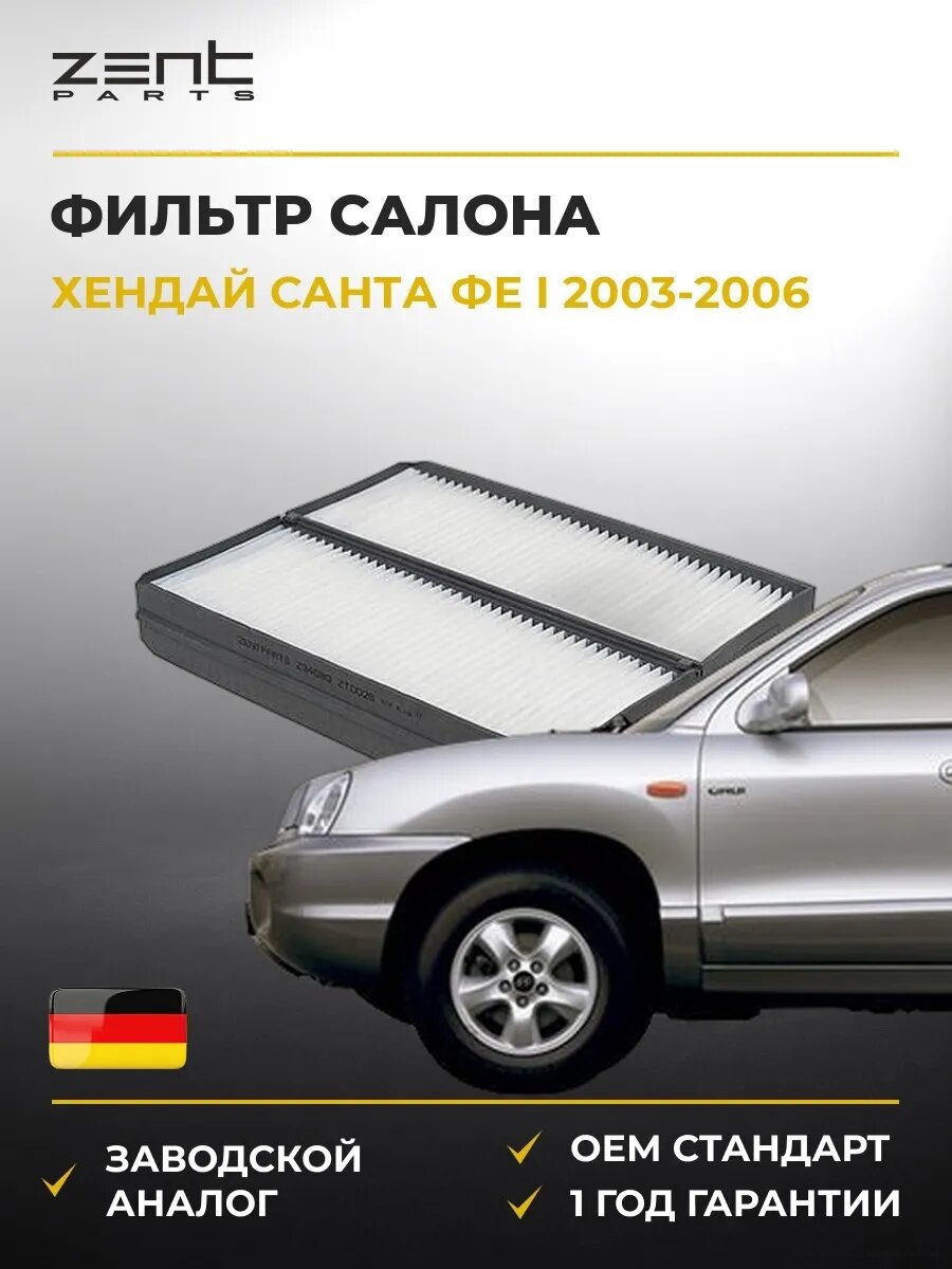Фильтр салона Zentparts Z34080 Хендай Santa Fé I Hyundai Santa Fé I SM 2003-2006