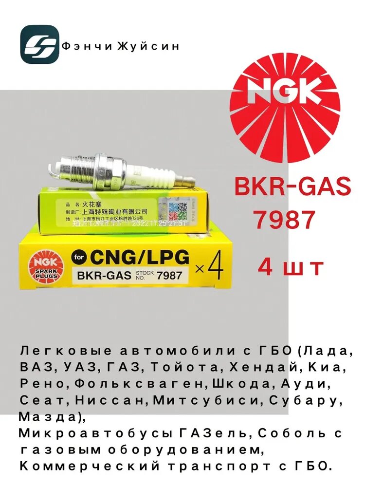 Свеча зажигания арт. NGK, 7987 шт.