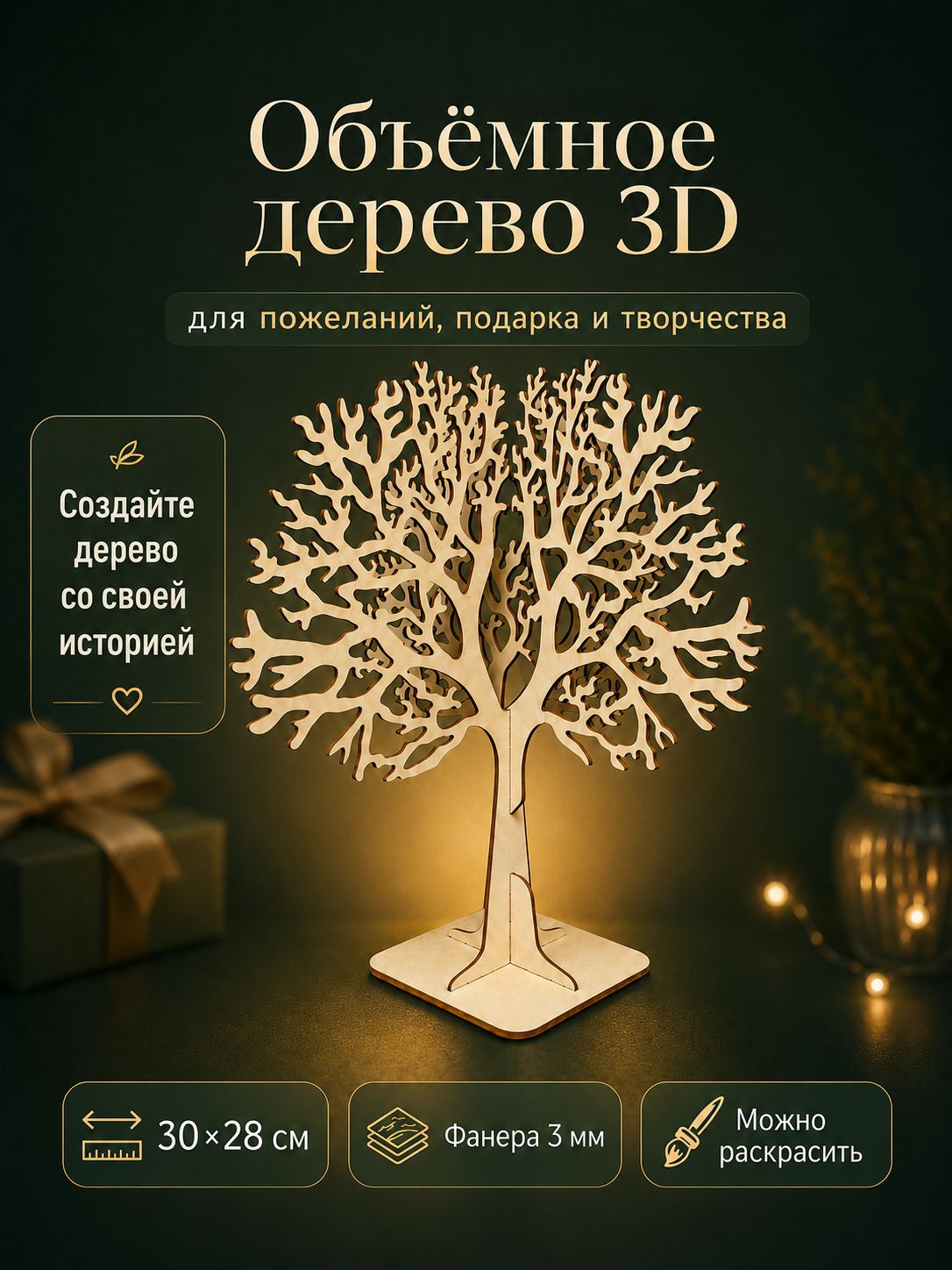Заготовка дерево из фанеры для поделок.