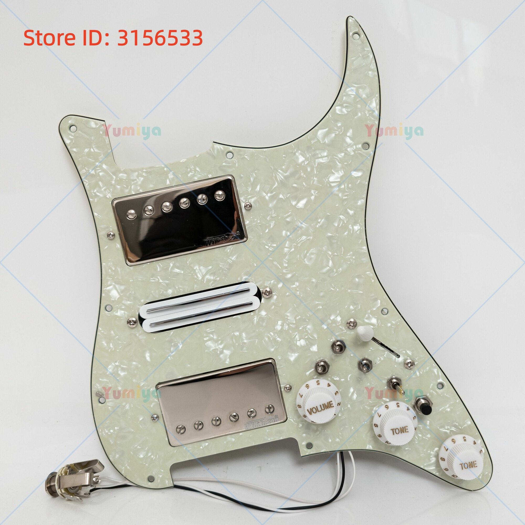 Пикгард Wilkinson Alnico 5 для электрогитары Fender Stratocaster HSH, светло-зеленый, с отсечкой катушек