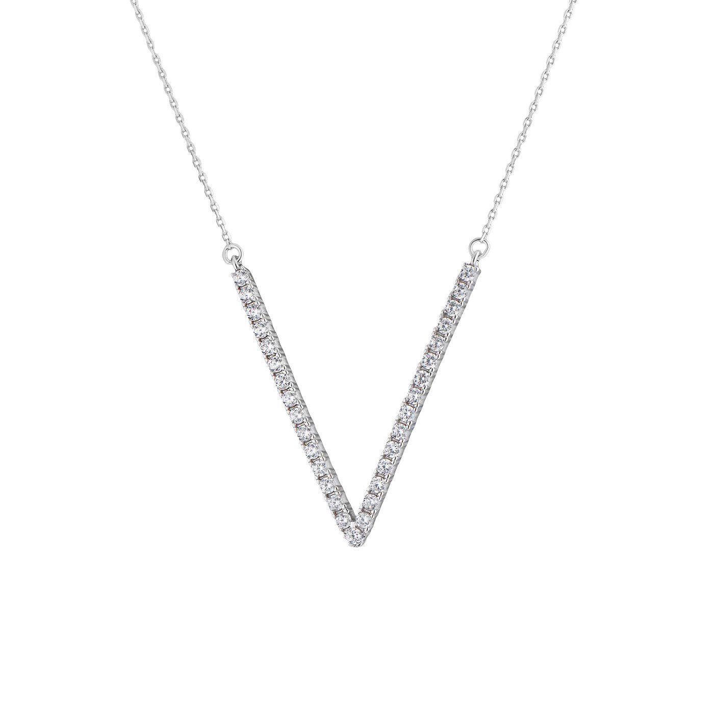 Колье, серебро, 925 проба, фианит