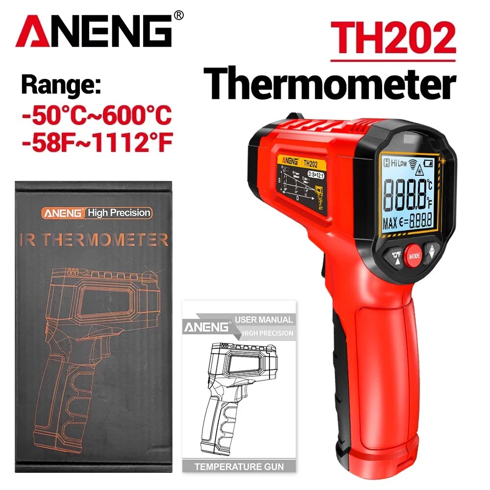 ANENG TH202 Бесконтактный инфракрасный термометр TH202 Red