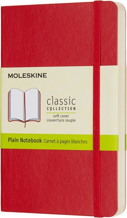 Блокнот Moleskine Classic Soft красный, Pocket, 90x140мм, 192 стр, без разлиновки, мягкая обложка