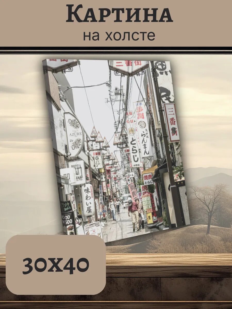 Картина Япония Japan 30x40 Нара улица Санбан-дори