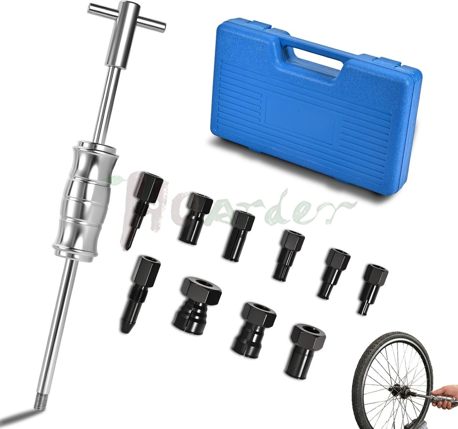 Комплект съемника подшипников 12 шт с молотком-выколоткой, цанги 8 32 мм для авто, мото, ATV