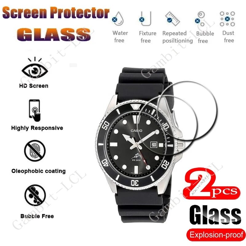 2 шт. 9H закаленное стекло для защиты экрана для Casio MDV-106-1A 107 EFV-520DB 500D 500L GA-110