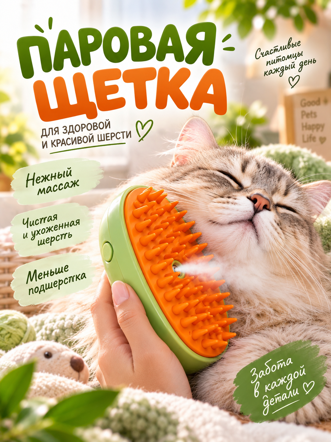 Паровая щетка для кошек и собак