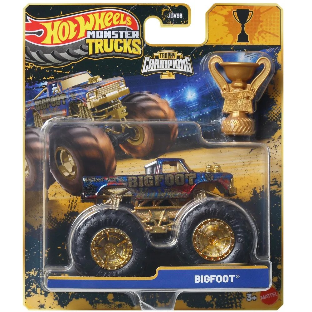 Машинка Hot Wheels Monster Trucks Монстр трак 2026 TROPHY CHAMPIONS Пятидесятая годовщина: BIGFOOT JDV96-C-JDV97