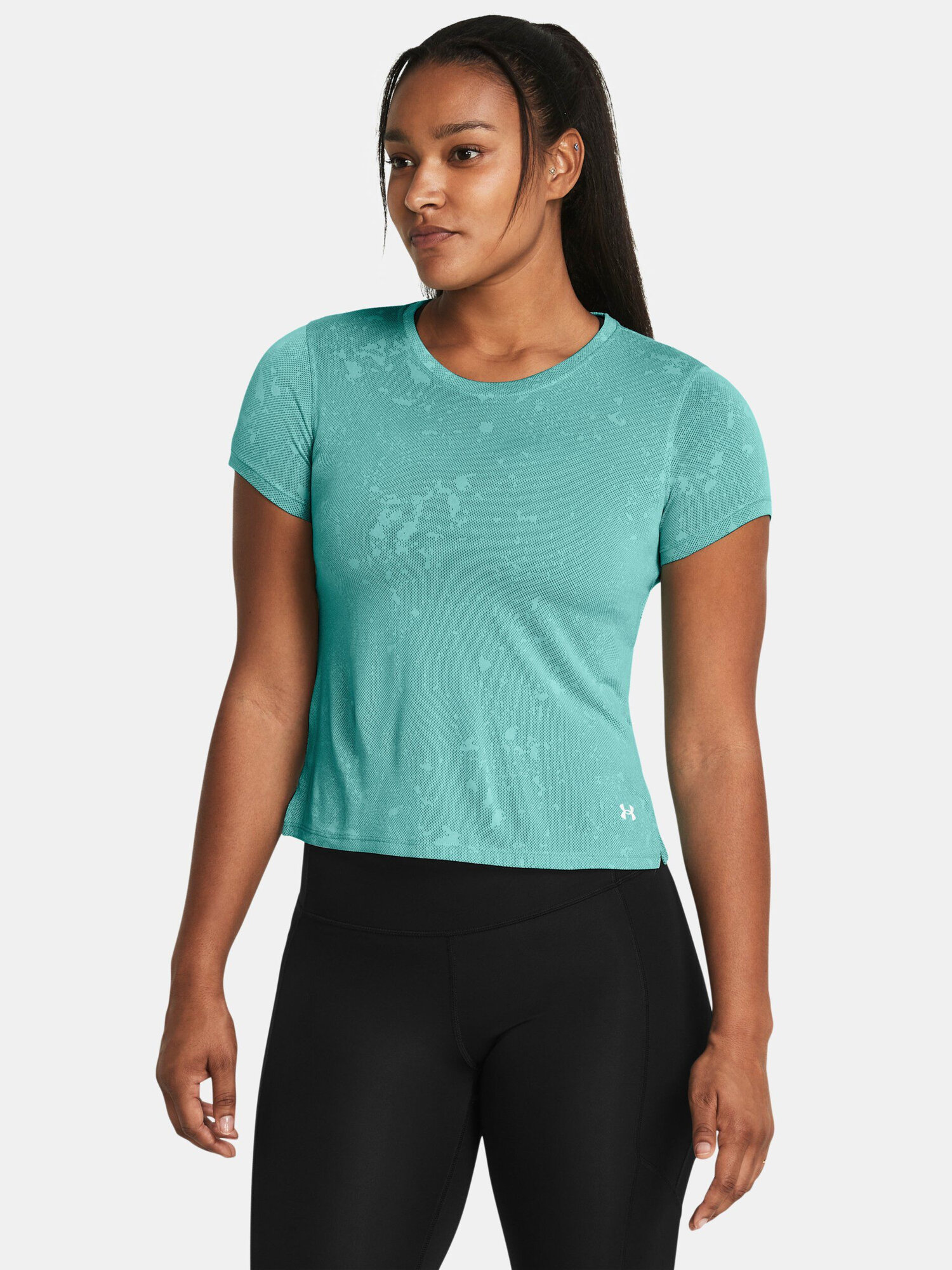 Футболка Under Armour Launch Splatter, размер XS, бирюзовый