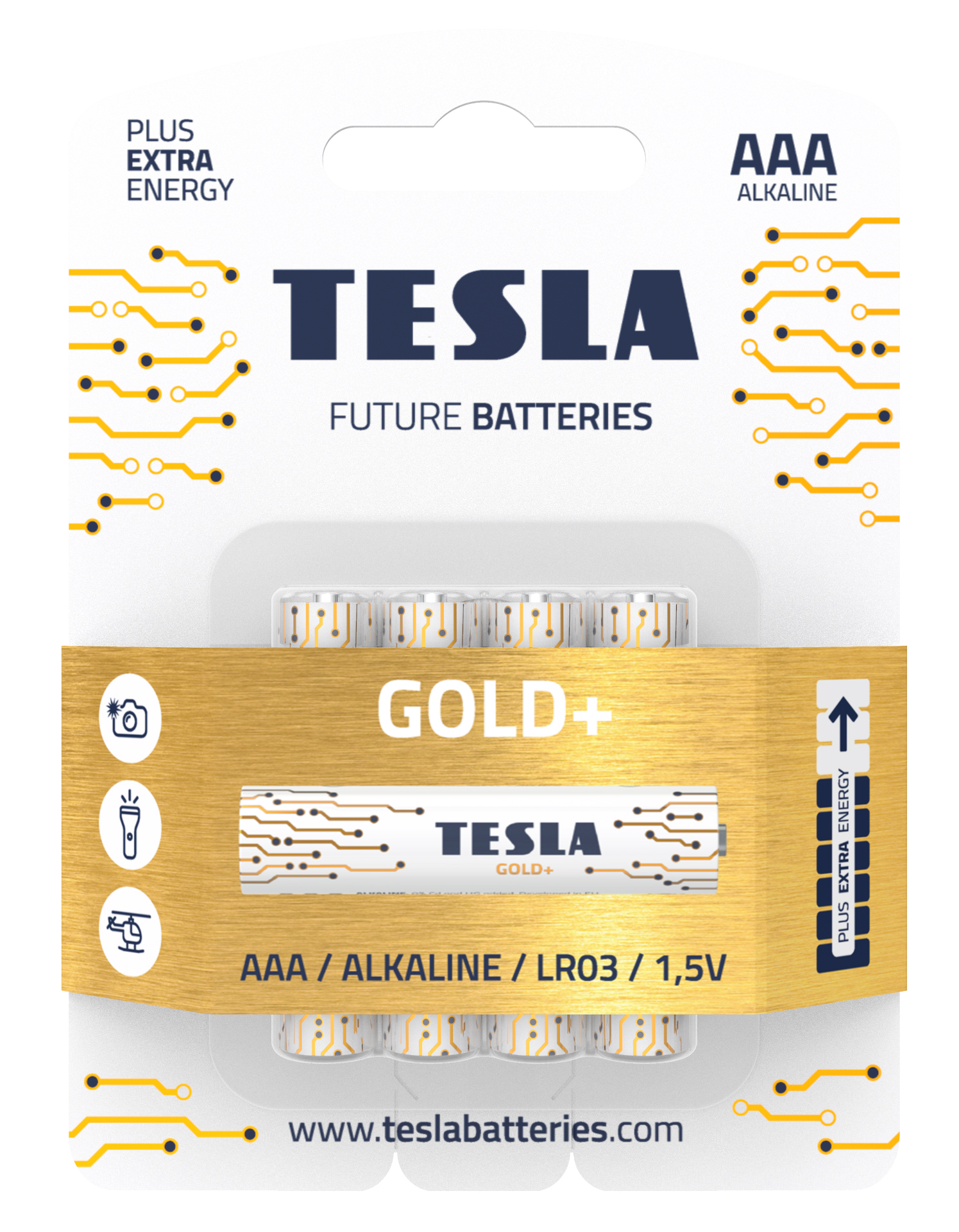 Щелочные батареи TESLA Gold AAA+ 4ks