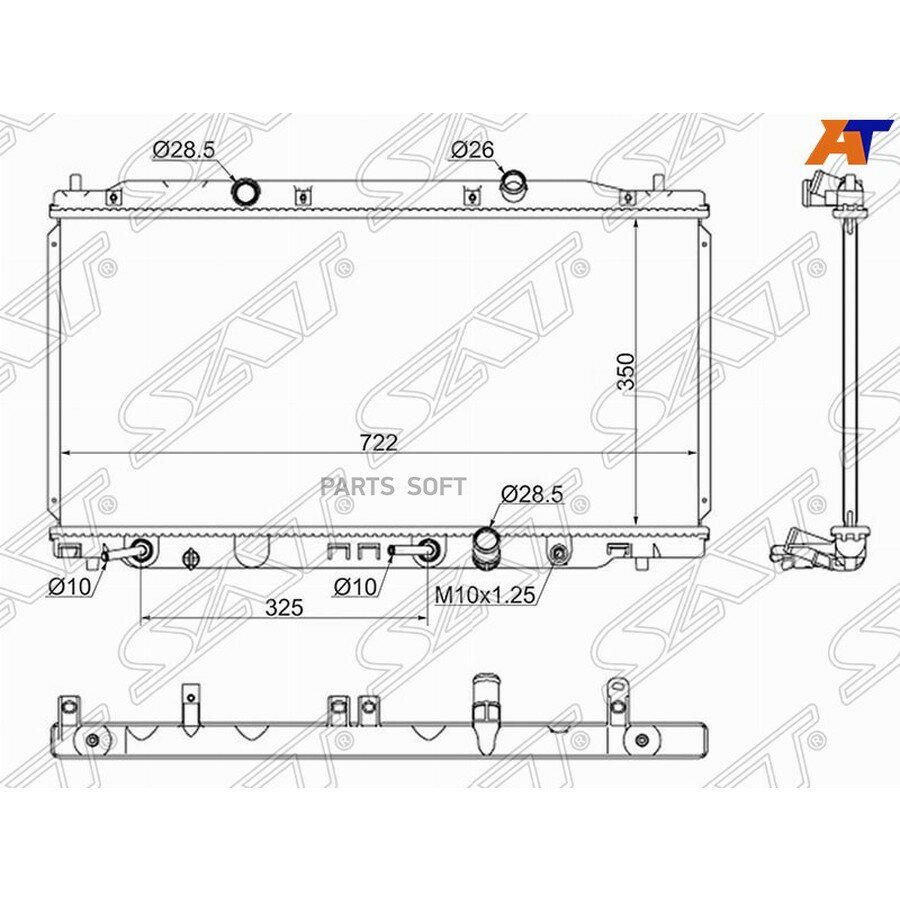 Радиатор Honda Freed 08-16 / Freed Spike 10-16 от официального дистрибьютора, SAT, артикул HD0012