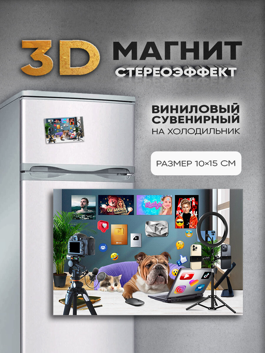 Стереомагнит с 3D-эффектом "Я блогер"