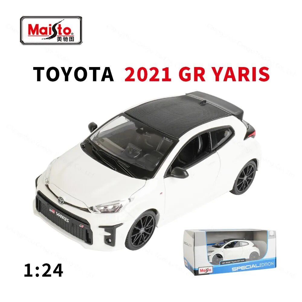 Maisto 1:24 2021 Toyota GR Yaris , отлитая под давлением Коллекционная модель автомобиля