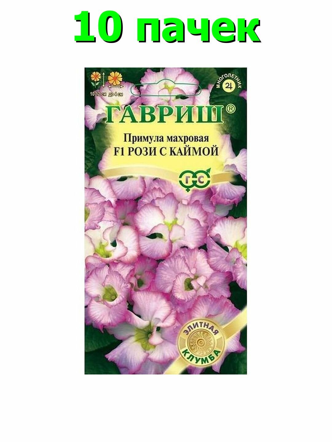 Семена Примула Роззи с каймой махровая, многолетние, Гавриш, 1 пачка - 3 семя