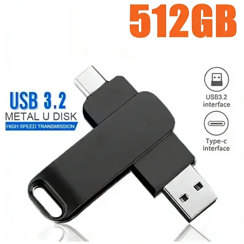 USB 3.2 флешка 512GB Type-C, Silver