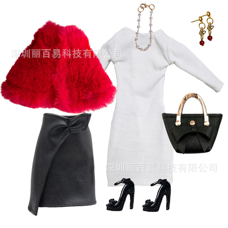 Модный комплект одежды и сумки для кукол BJD 30 см, наряд для кукол Барби #044A2264