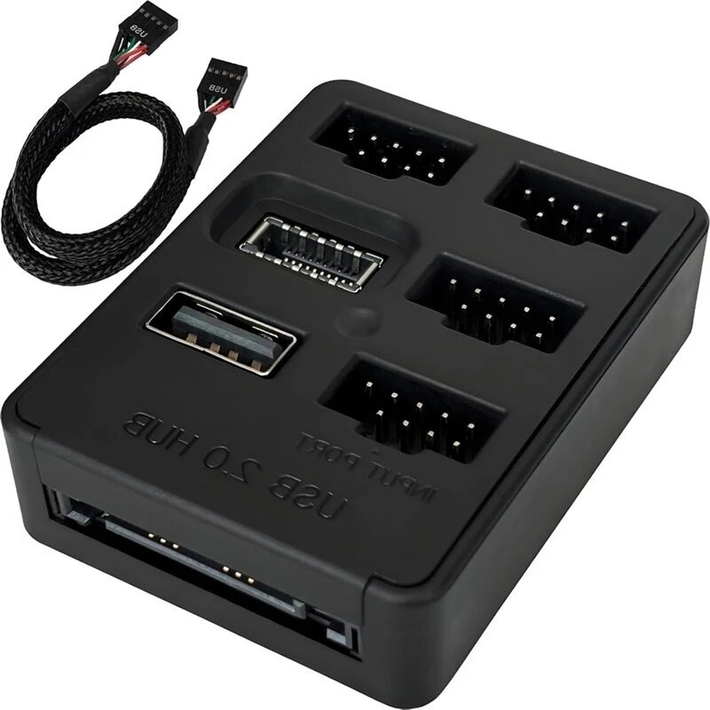 Внутренний USB-хаб на 5 портов - многопортовый USB 2.0 адаптер для материнских плат - разветвитель с 9-контактными разъемами USB 2.0