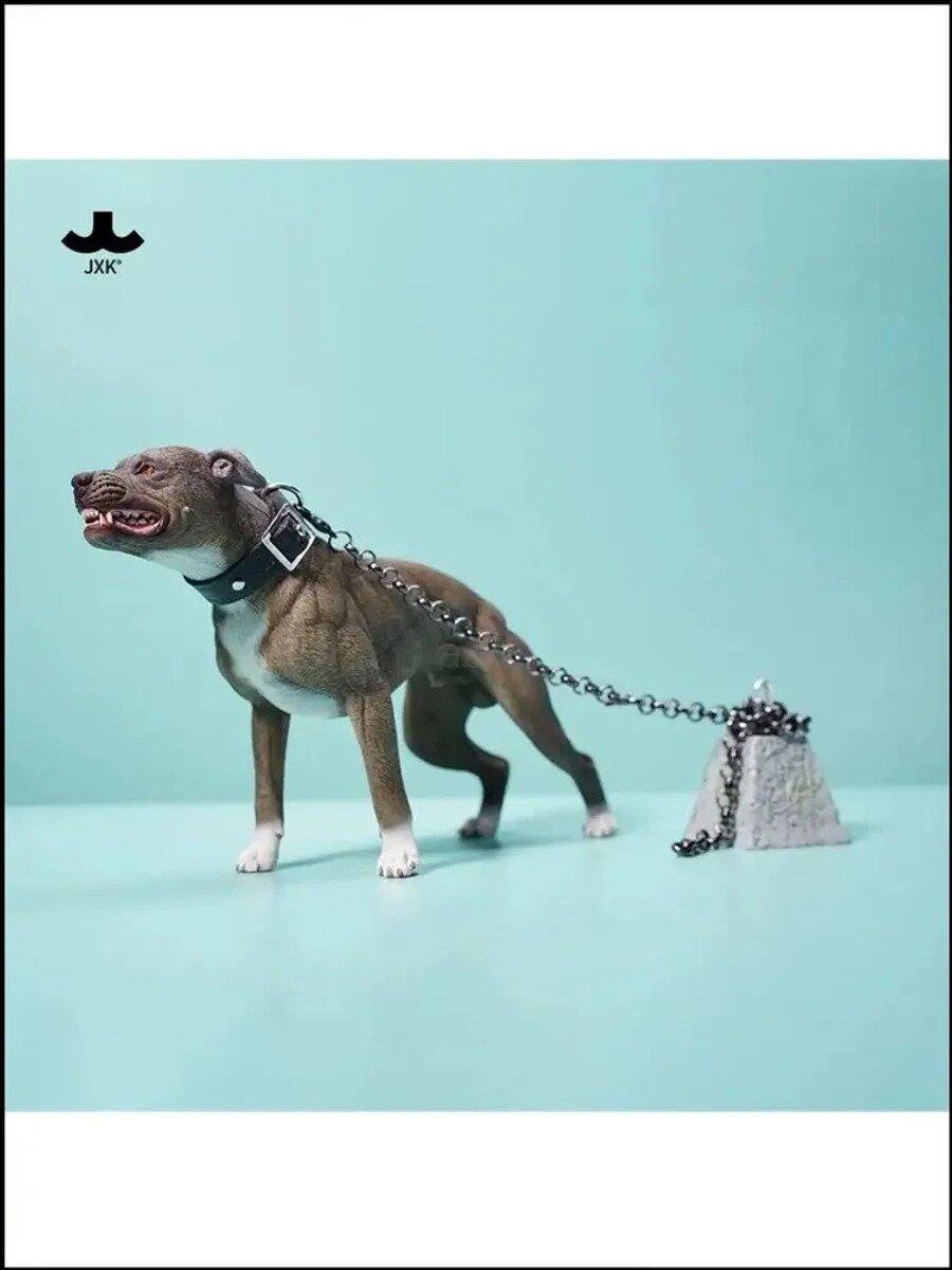 Коллекционная фигурка питбультерьера JXK 1/6 с цепью и грузом
