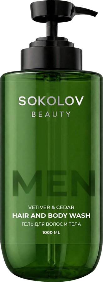 Гель для волос и тела мужской SOKOLOV Vetiver&Cedar, 1000мл, (1 шт)