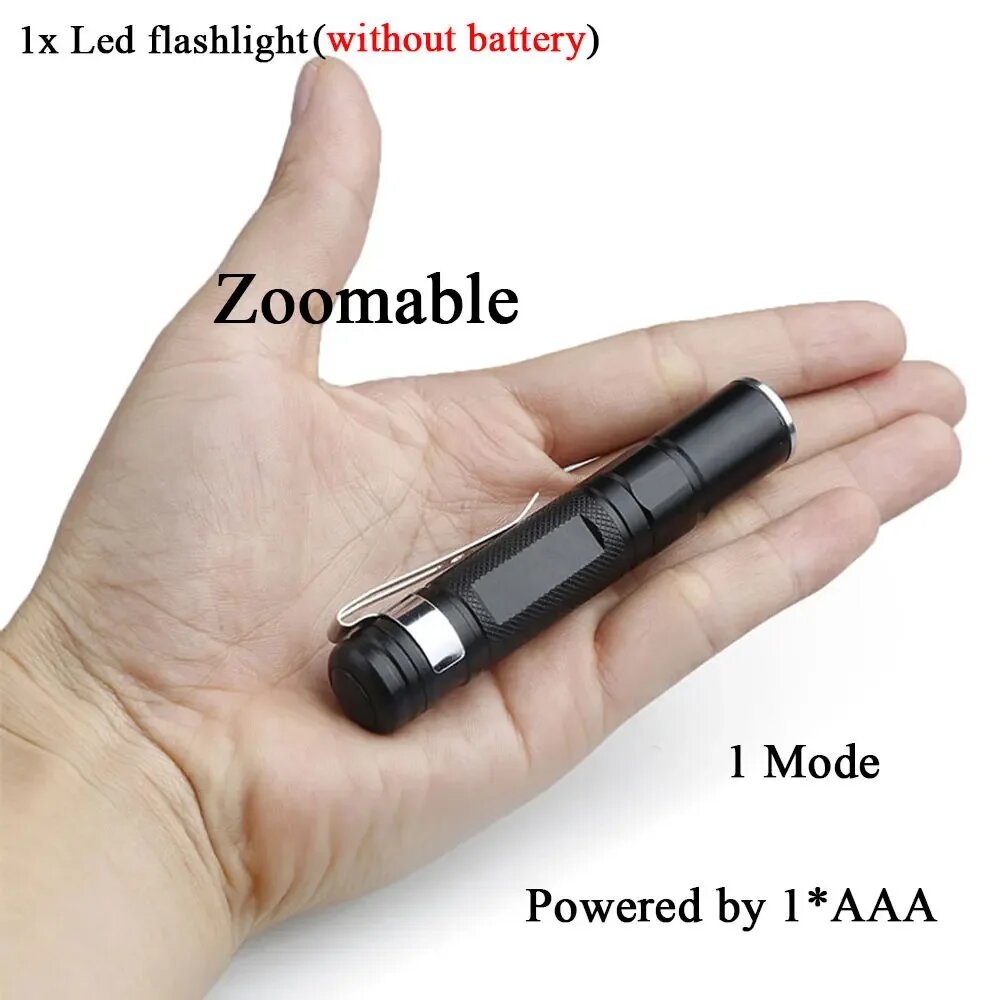 Портативный фонарик ZOOMABLE, 1 Mode, AAA, черный
