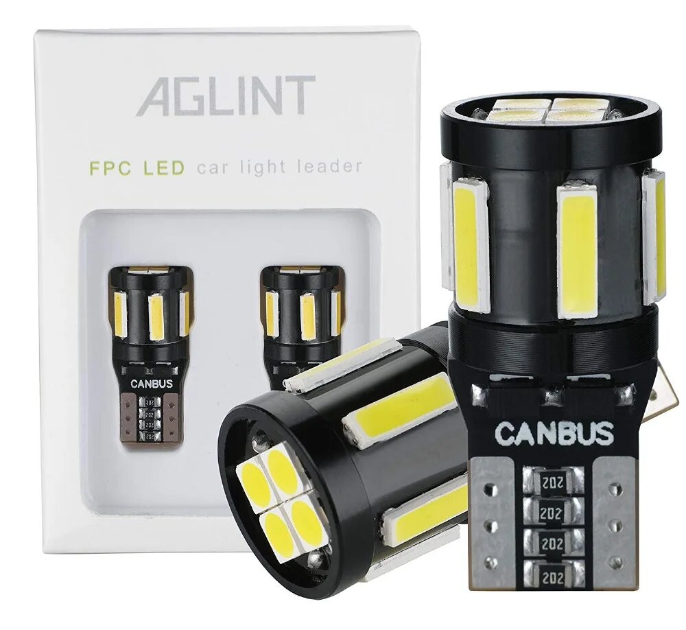 AGLINT 2 шт. T10 5W5 194 Светодиодный лампочки CANBUS 7020 + 3030 светодиодный 10 чипы авто Интерьер светильник белый 12V для Mercedes Benz W211 тюнинг W210 W221