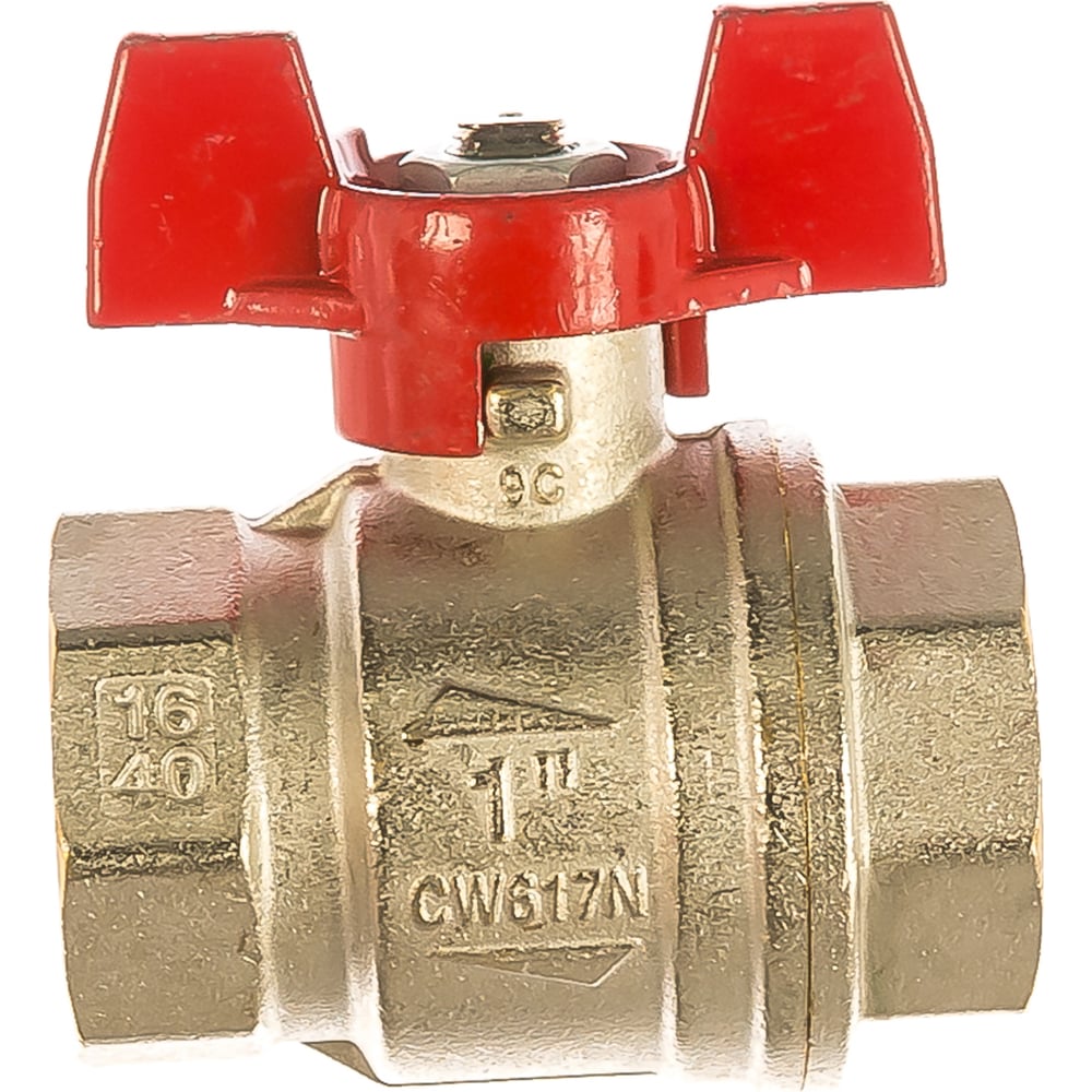 Шаровой кран RuB, 1" DN25 PN40, ВР-ВР, серия MILANO (S.90), бабочка S90F16