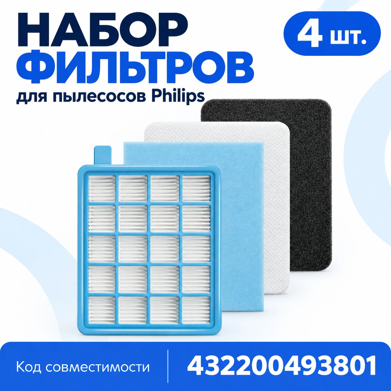 HEPA фильтр (набор) фильтров для Philips FC8671/01