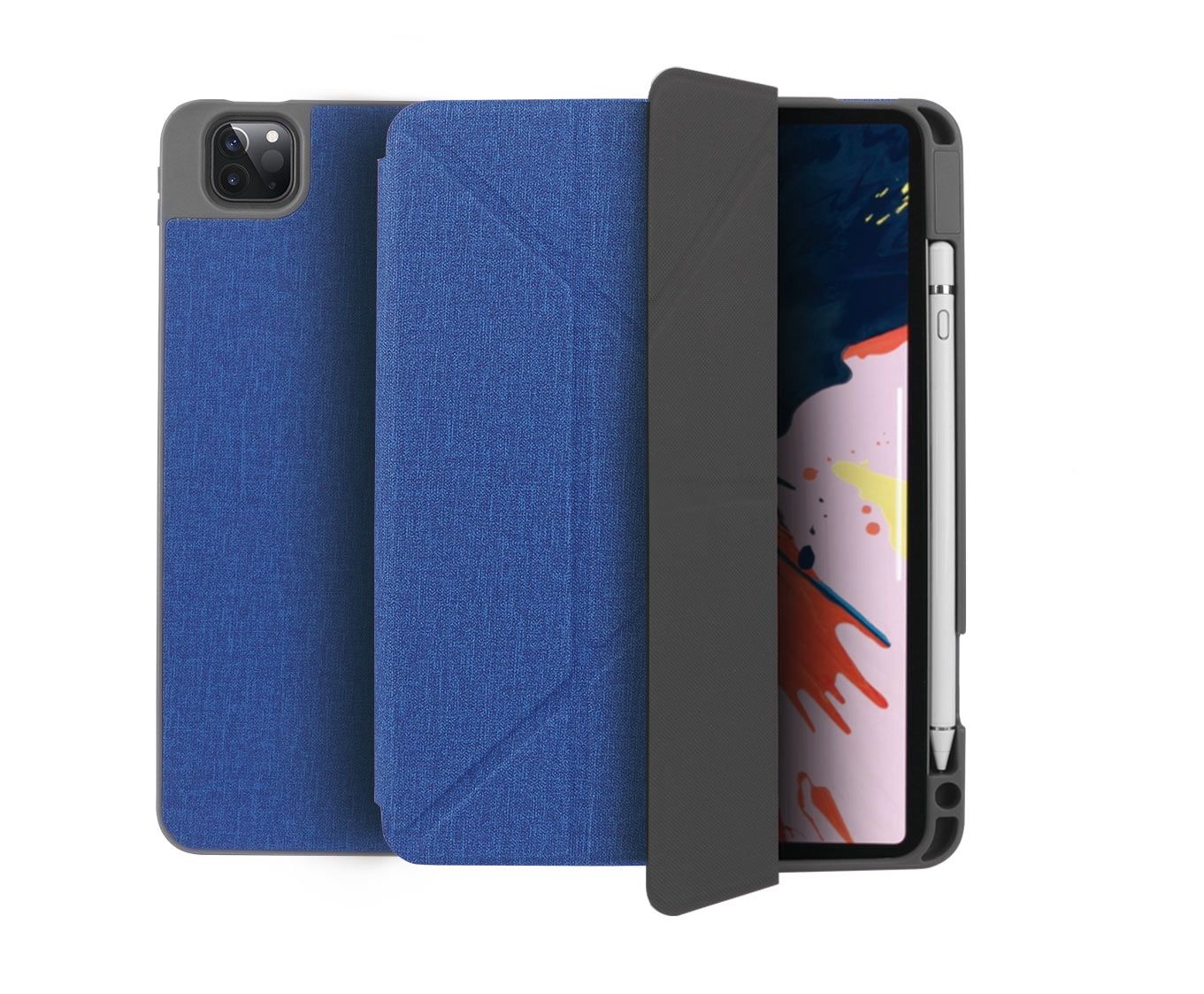 Чехол G-Case Craseful Business iPad Pro 12.9" (2018-2022) Тройное сложение с держателем для Apple Pencil Синий