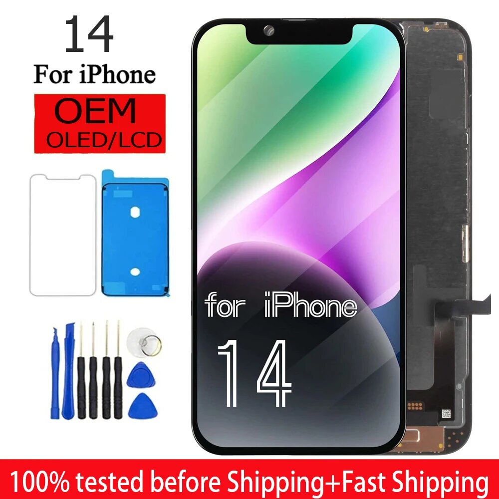 ЖК-дисплей Pantalla для IPhone 14 с сенсорным экраном и дигитайзером в сборе, Замена 14 incell