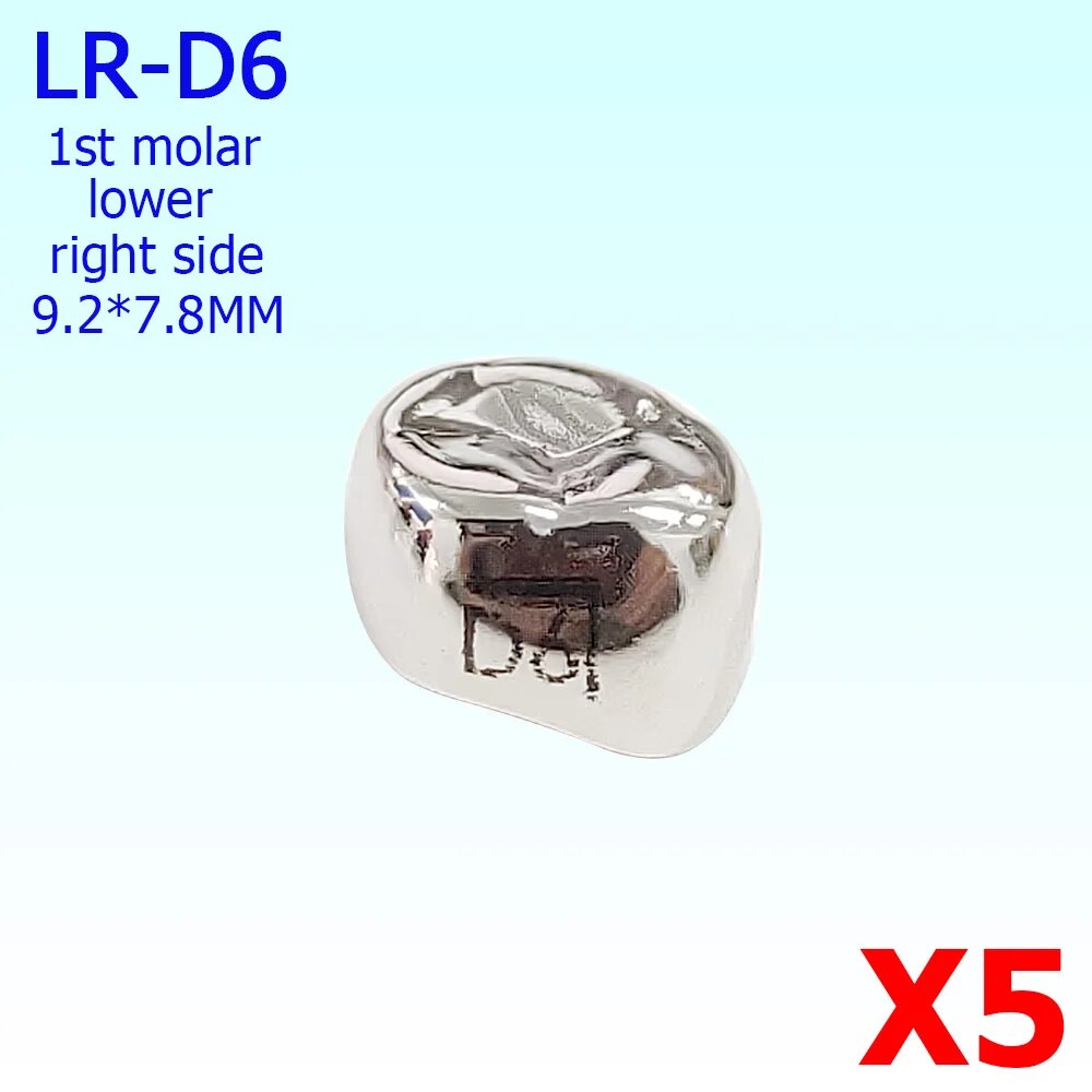 Коронки зубные LR-D6, 1st molar, правая, 9.2*7.8MM, X5