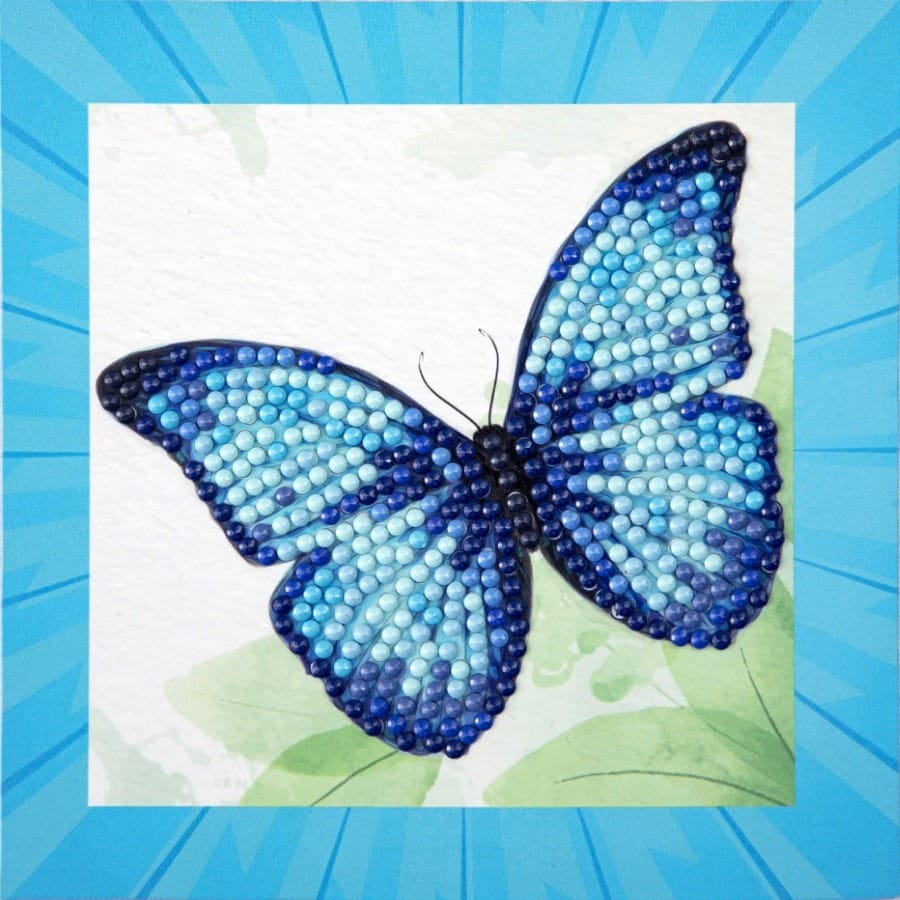 Алмазная мозаика Diamond Dotz Blue butterfly Quick Dotz, для детей, синий, 12.7x12.7 см