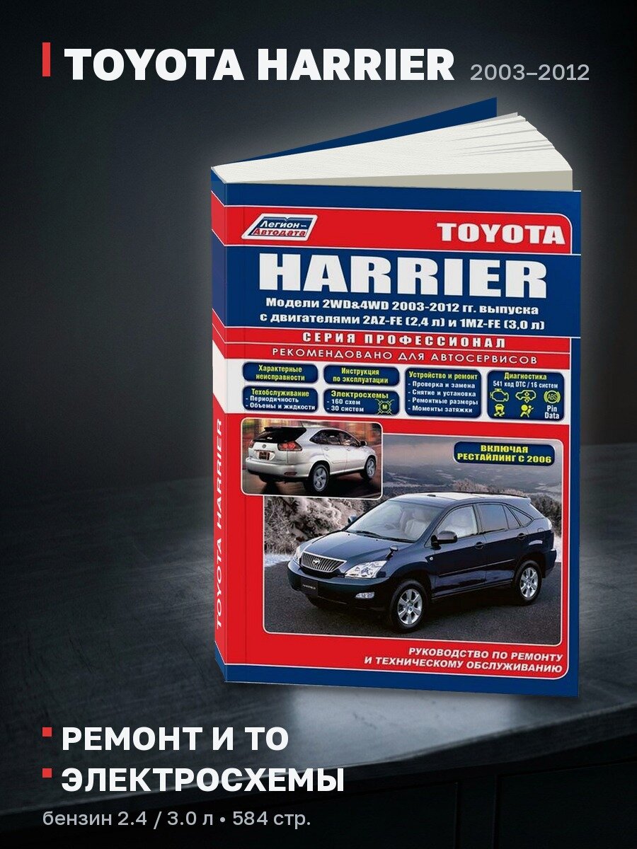 Книга: TOYOTA HARRIER (б) 2003-2012 г. в, рем, экспл, то, сер. ПРОФ. | Легион-Aвтодата