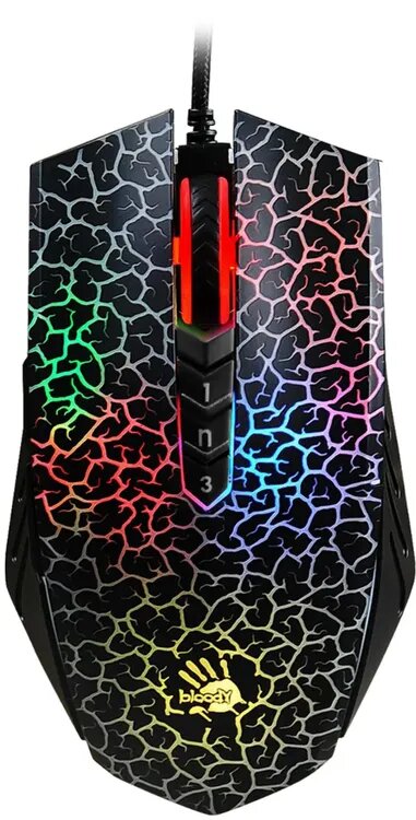 Мышь проводная A4TECH Bloody A7, игровая, оптическая, USB, 6200dpi, черный