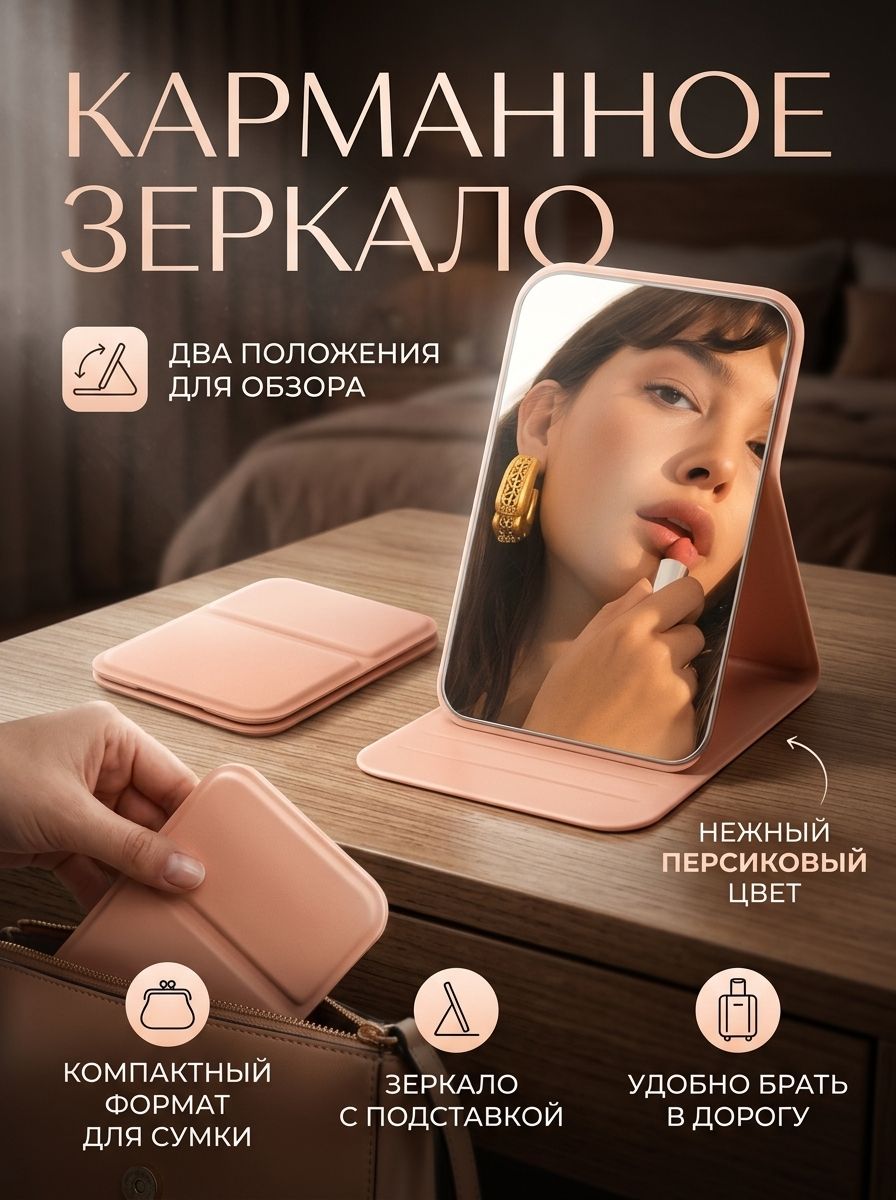 Зеркало карманное. Зеркальце маленькое карманное